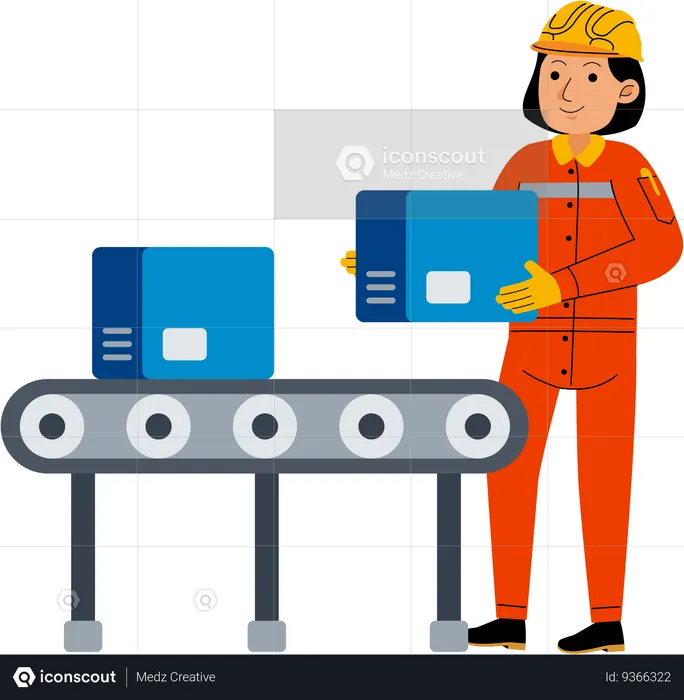 Woman Factory Worker Illustration - Free Download Business ...