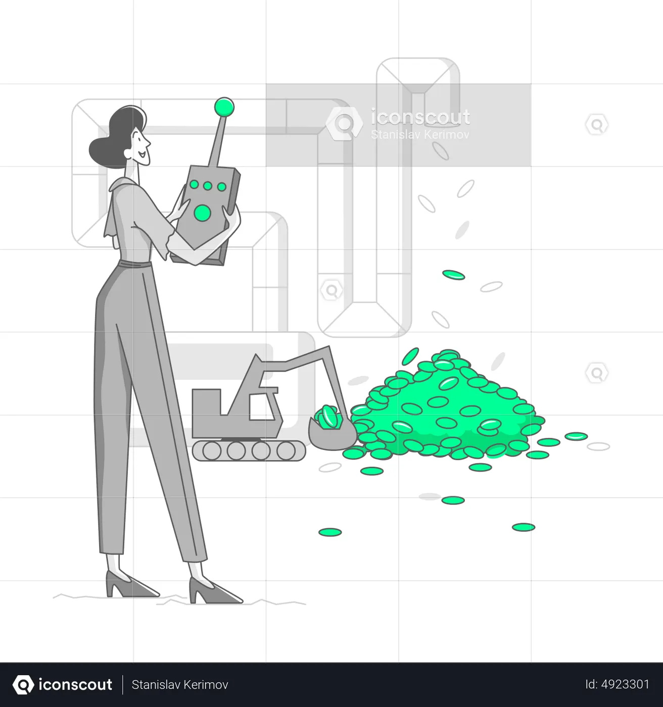 Best Woman loads coins into a safe Illustration download in PNG ... Best Woman loads coins into a safe Illustration download in PNG ...