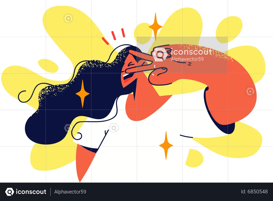 Best Woman Showing Victory Sign Illustration Download In Png And Vector