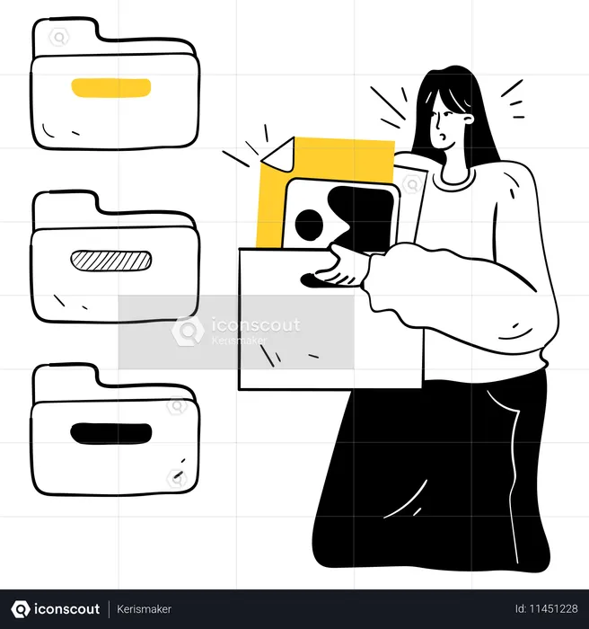 Woman With File Categorization Illustration Free Download Business Illustrations Iconscout