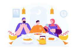 Best Premium Iftar Party Illustration Download In PNG Vector Format