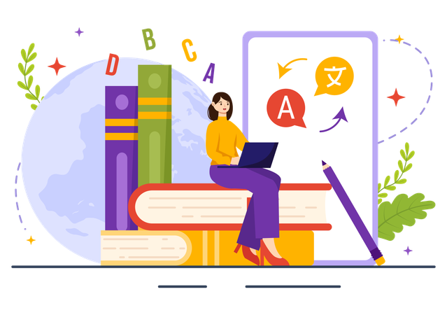 Premium Language School Illustration pack from School & Education ...