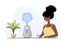 Best Premium Woman Enjoys The Fresh Moist Air At Home Illustration 
